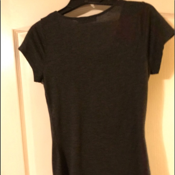 Tops | Dark Grey With Black Ruffle Front Top In Size S | Poshmark
